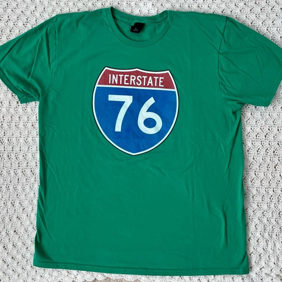 Hanes | Shirts | Philadelphia Fan Tee Shirt Green With I76 Logo Mens M ...
